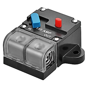 Motor Fuse Holders Inverter Circuit Breaker Car Audio Solar Energy Inline Circuit Breaker Fuse Inverter with Waterproof Cover for Motor Auto Car Marine Boat (150A)