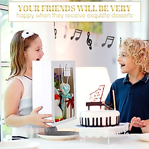 Yahenda 24 Pcs Clear Gift Bag with Window 13.8 x 9.8 x 5.9 Transparent Bouquet Gift Bags with Handle Graduation Paper Bags Paper Tote Flower Bags for Mother 's Day Graduation Wedding (White)