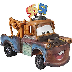 Disney Cars Toys Pixar Cars Die-Cast Oversized Team 95 and 51 Mater Vehicle, Collectible Toy Truck Gifts for Kids Age 3 and Older, Multi
