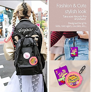 [2Pcs] Cute Case for Galaxy Buds Live Case 2020/Galaxy Buds Pro Case/Galaxy Buds 2 Case 2021, Cute 3D Fun Fashion Food Design Silicone Protective Skin for Girl Boys(Bubble Gum+Purple Potato Chips)