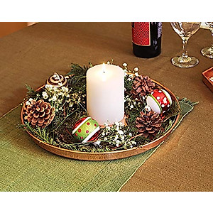 Achla Designs TRY-R12 12 inch Copper Round Tray, 12-inch