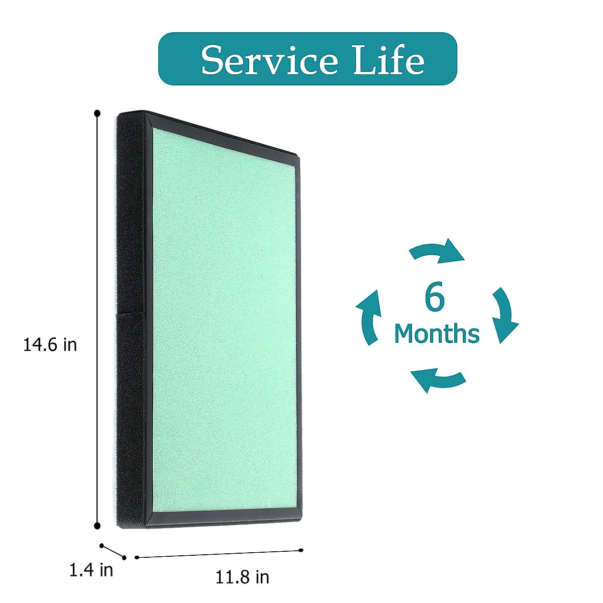 Vegebe Filter Replacement Compatible with PURO XYGEN P500 Air Purifier, Vegebe 4-in-1 True HEPA Filter Compatible with KVV Sdf 001 002 HEPA Air Purifier, 1 Pack