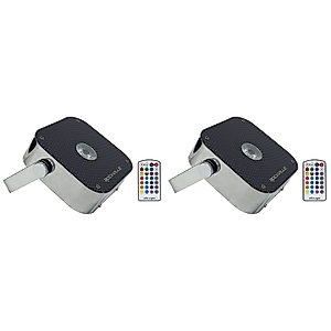 (2) Rockville Mini RF1 RGBWA+ DJ/Party LED Wash Lights (Steel) + RF Remotes