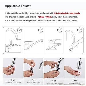 ZCJB Touchless Faucet Adapter for Kitchen Bathroom American Standards Thread First-Class Water Efficiency IPX6 Waterproof