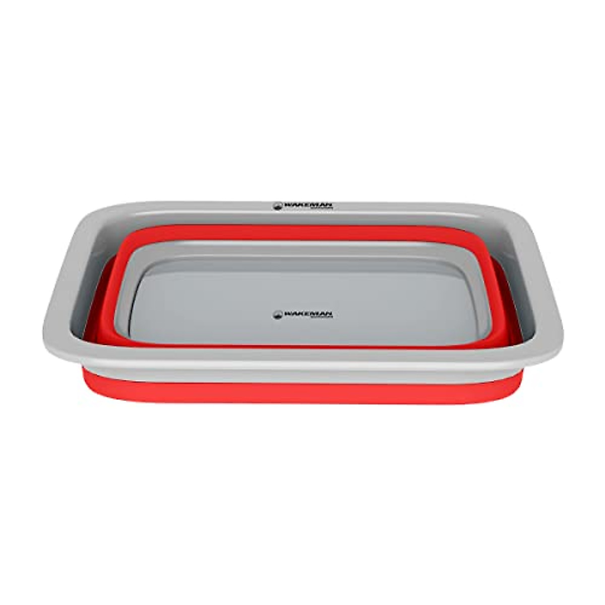 Collapsible Cleaning Caddy - Portable Multi-use Wash Basin, Dish Tub, or Ice Bucket with 7.27L Capacity for Camping and Tailgating by Wakeman (Red)