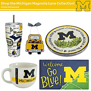 University of Michigan 30oz Stainless Steel 3D Icon Tumbler – High Performance Double-Walled Thermos w/Convertible Lid & Straw – Insulated Decorative NCAA Beverage Vessel – Keeps Drinks Hot or Cold