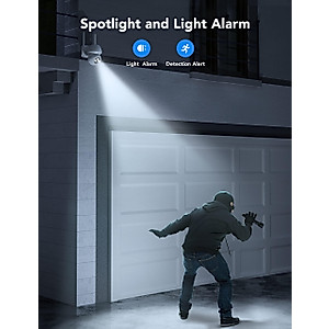 GNCC WiFi Security Camera Outdoor 2K 360° Home Security Camera Surveillance Camera Wired with Auto Tracking, Color Night Vision, SD & Cloud Storage, 2-Way Talk, Waterproof (2.4Ghz, K1Pro)