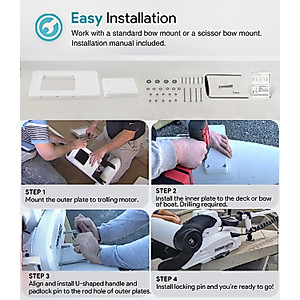 For Minn Kota 1854017 Quick Release Bracket RTA-17 For Terrova, Ulterra, PowerDrive, Deckhand 40, Riptide ST SP Trolling Motor, Composite Electric Steer Trolling Motor Bracket Motor Mount Plate, White