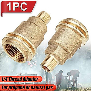 JINYI QCC1 Nut Propane Gas Fitting Hose Adapter with 1/4" Male Pipe Thread Propane Quick Connect Fittings Solid Brass Propane Adapter