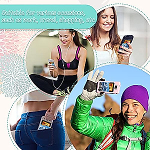 Frienda 10 Pieces Sublimation Blank Phone Wallet PU Leather Card Holder Pocket Adhesive Cell Phone Case Holder with 10 Pieces Collapsible Sublimation Phone Holders for Back of Most Smartphones