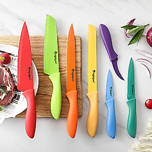 Mogaguo 7 Piece Professional kitchen knife Set Dishwasher Safe, Sharp Knife Set for Cutting Meat, Knives Set for Kitchen Cooking