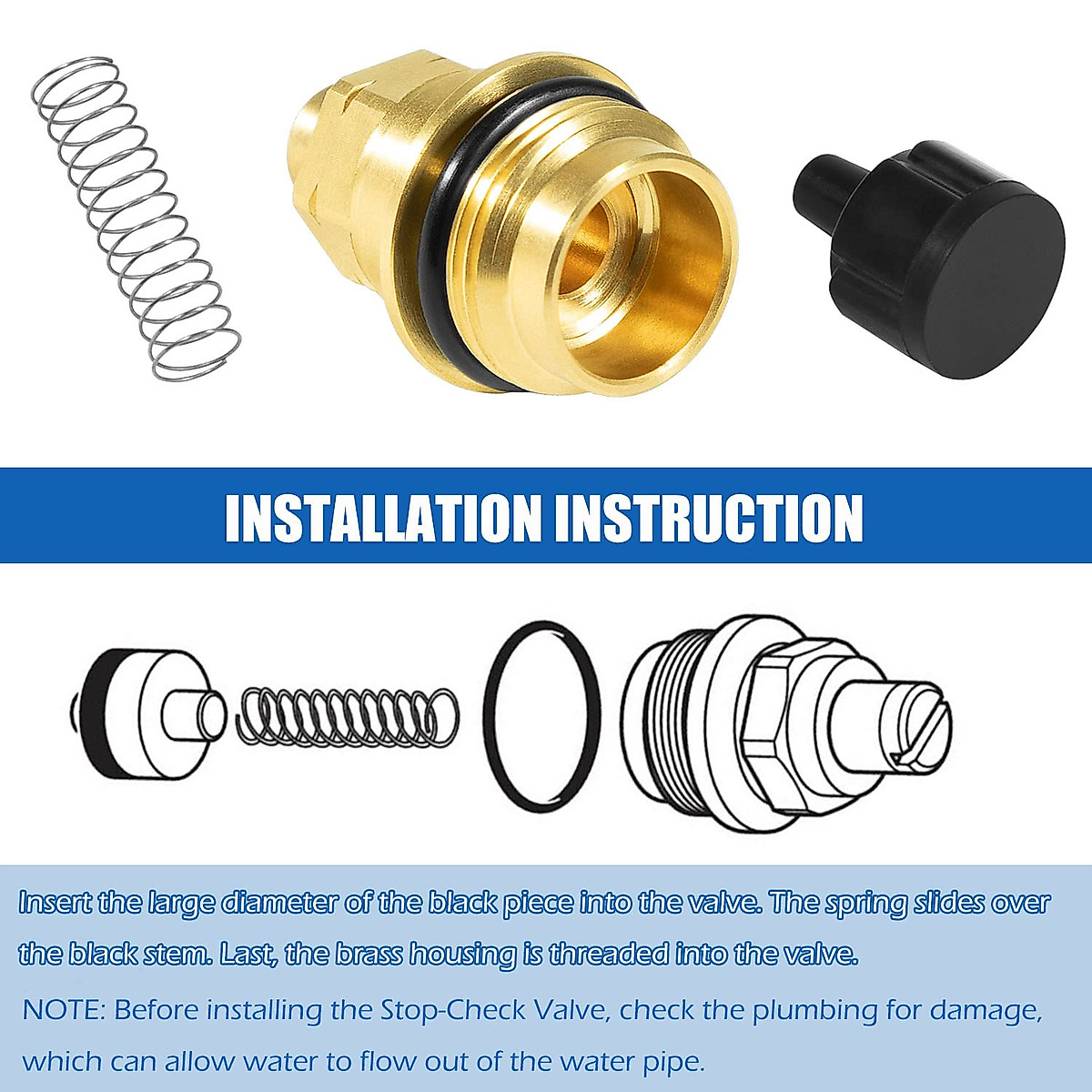 Yoursme 1423 Balancing Spool 132343 & 12318 Stop-Check Valve Kit for Moen Tub and Shower Faucets