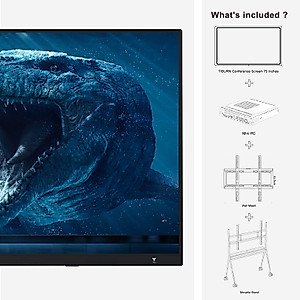 TIBURN HQ Board 75" R2 MAX，Smart Board 4K UHD Touch Screen All-in-One Computer for Office and Classroom with Windows 11 Pro & Open App Ecosystem