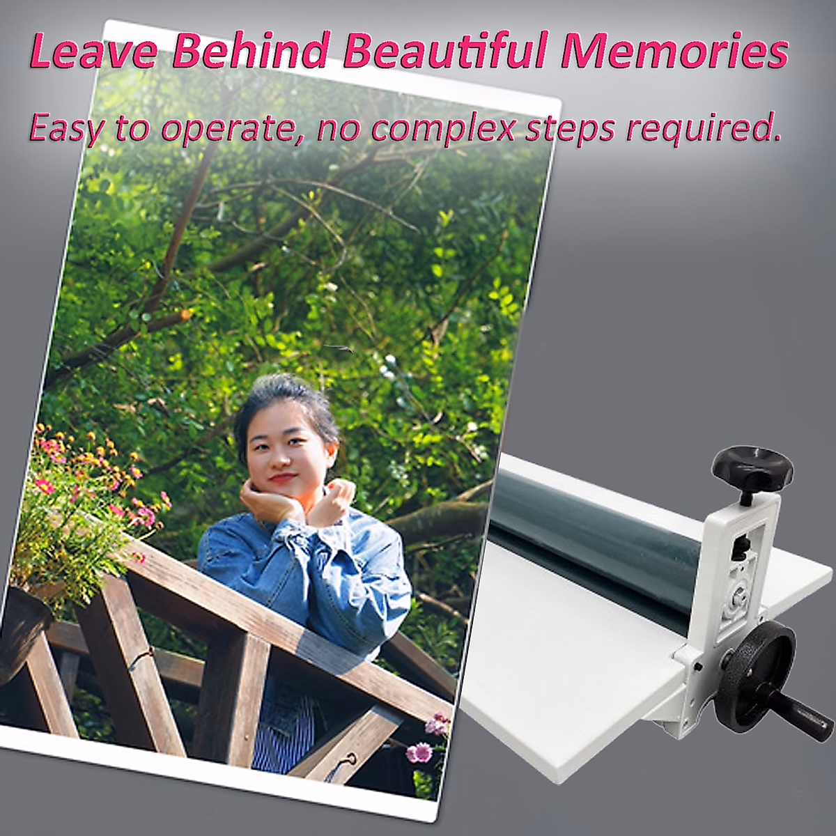 INTBUYING 14Inch Cold Manual Laminator All Metal Frame 360MM Manual Cold Roll Laminator Mount Laminating Machine