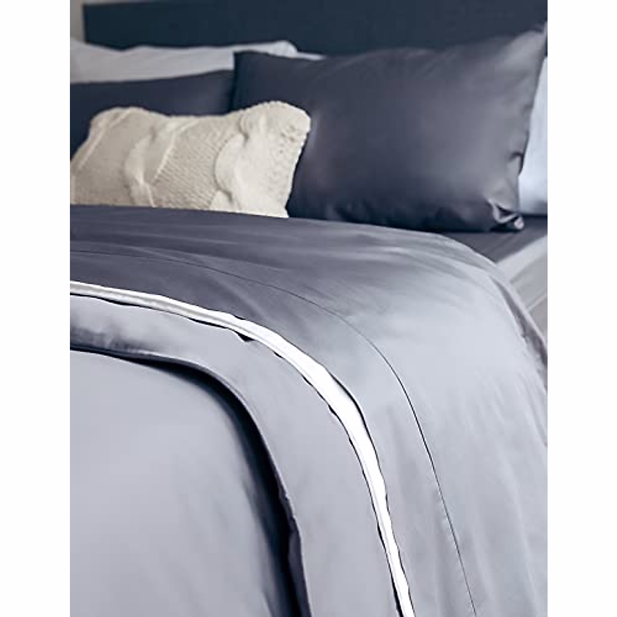 Highland Feather 100% Pure Cotton Duvet Cover – 300 Thread Count, Long-Staple Combed Cotton Best-Bedding Sheets for Bed, Breathable, Soft & Silky Sateen Weave