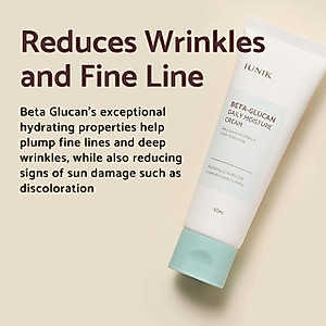 IUNIK Beta-Glucan Vegan Lightweight Non-Sticky Deep Moisture Watery Cream Lotion Daily Moisturizer Quick Absorption Dry Mature Sensitive Fine lines Skin Naturally-Derived Centella Vitamin Korean