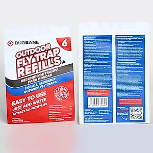 Fly Trap Bait Refills 6x30g. Natural Fly Magnet Bait Refill for All Reusable Outdoor Fly Traps. Fly Trap Refill Packets Fly Bait Refill Packets Fly Attractant Fly Bait Granules. Fly Trap Attractant