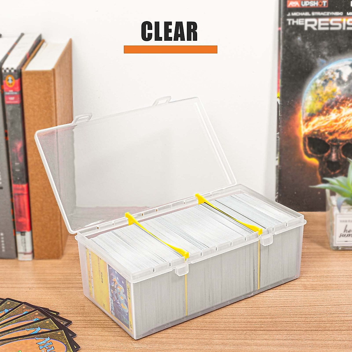 400 Count Plastic Trading Card Storage Box with Dividers, Baseball Card Storage Box, Sports Cards Holder Organizer - 1 PACK