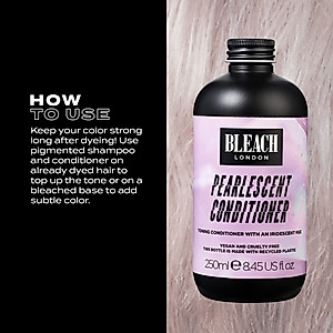 BLEACH LONDON Pearlescent Conditioner - Iridescent Hue Rinse, Color Toning and Preserving, Vegan, Cruelty Free, Daily Hair Nourishment, Color Depositing Formula, 8.45 fl oz