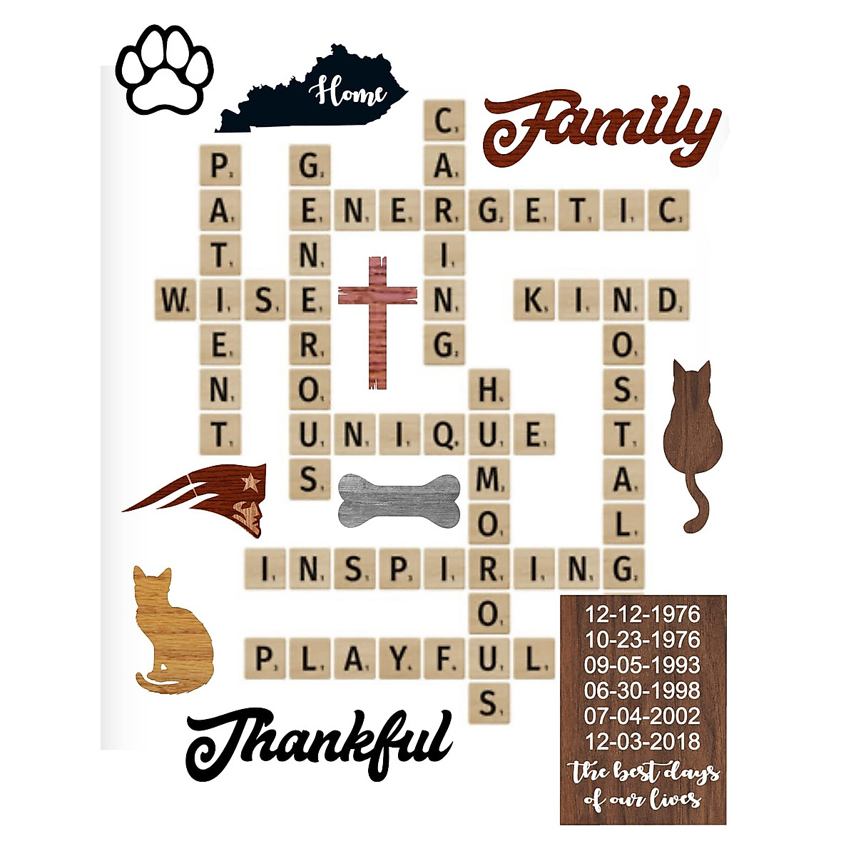 Scrabble 4 x 4 Tiles, Wooden Wall Ready to Hang Tiles, Wall Decor, Farmhouse Style, Scrabble Pieces, Personalized Sign, Wooden Letters