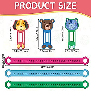 24 Pcs Slide and Learn Number Line 16.5 x 1.5 Inch PVC Number Line for Student, 0 to 30 Math Number Line Animal Positive Integers Number Lines Childhood Education Materials for School (Bright Colors)