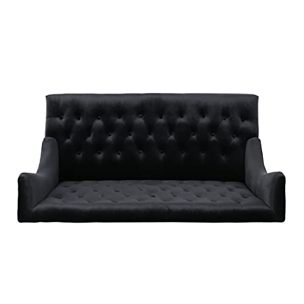 Christopher Knight Home Leora Modern Glam Tufted Velvet Wingback Loveseat, Black / Dark Brown