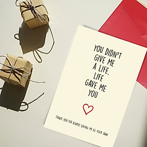 Cheerin Greeting Card with Envelope - Sweetest Day Card for Parents - Appreciation Card for Mom Dad - Thank You Card for Stepmom and Stepdad