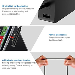 65W Surface Pro Charger for Microsoft Surface Pro 9 8 3 7 6 5 4 X Windows Surface Laptop Charger 5, 4, 3, 2, 1 Surface Go1, 2, Surface Book 3, 2, 1, with 5V 1A USB Charging Port, Support 44W, 36W, LED