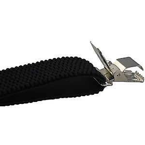 Decalen Mens Suspenders Wide Adjustable and Elastic Braces Y Shape with Very Strong Clips Heavy Duty (Black)