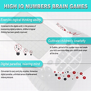 TEBIYOU Sudoku Electronic Brain Games Console for Kids Aldults Elderly with Two Million 9×9's Puzzles from Easy to Hard 3.5 Inches Eye Protection Screen (Black)