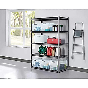 Whalen 5-Shelf Heavy Duty Steel Shelving Unit, 48" W x 24" D x 72" H, Black