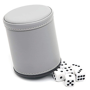 Vuwuma Felt Lined Professional Dice Cup - with 6 Dice Quiet for Yahtzee Game1