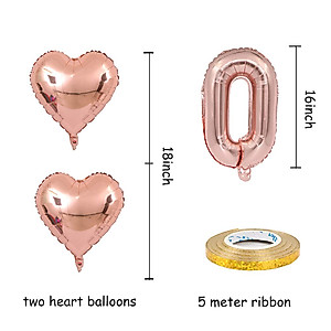 KUNGOON Half Way To One Balloons,1/2 Birthday Party Supplies,6 Months/Pregnant/Baby Shower Birthday Party Decorations,Party Balloons for Boy or Girl.(rose gold)