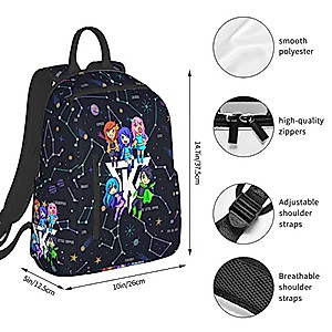 Cute Compact Travel Backpack,The Krew Its-Funneh Protagonists Poster Bookbag with Multiple Zipper Pockets, Smooth Fabric, Lightweight, Casual Backpack Daypacks for Women, Teens, Boys, Girls 14.7In