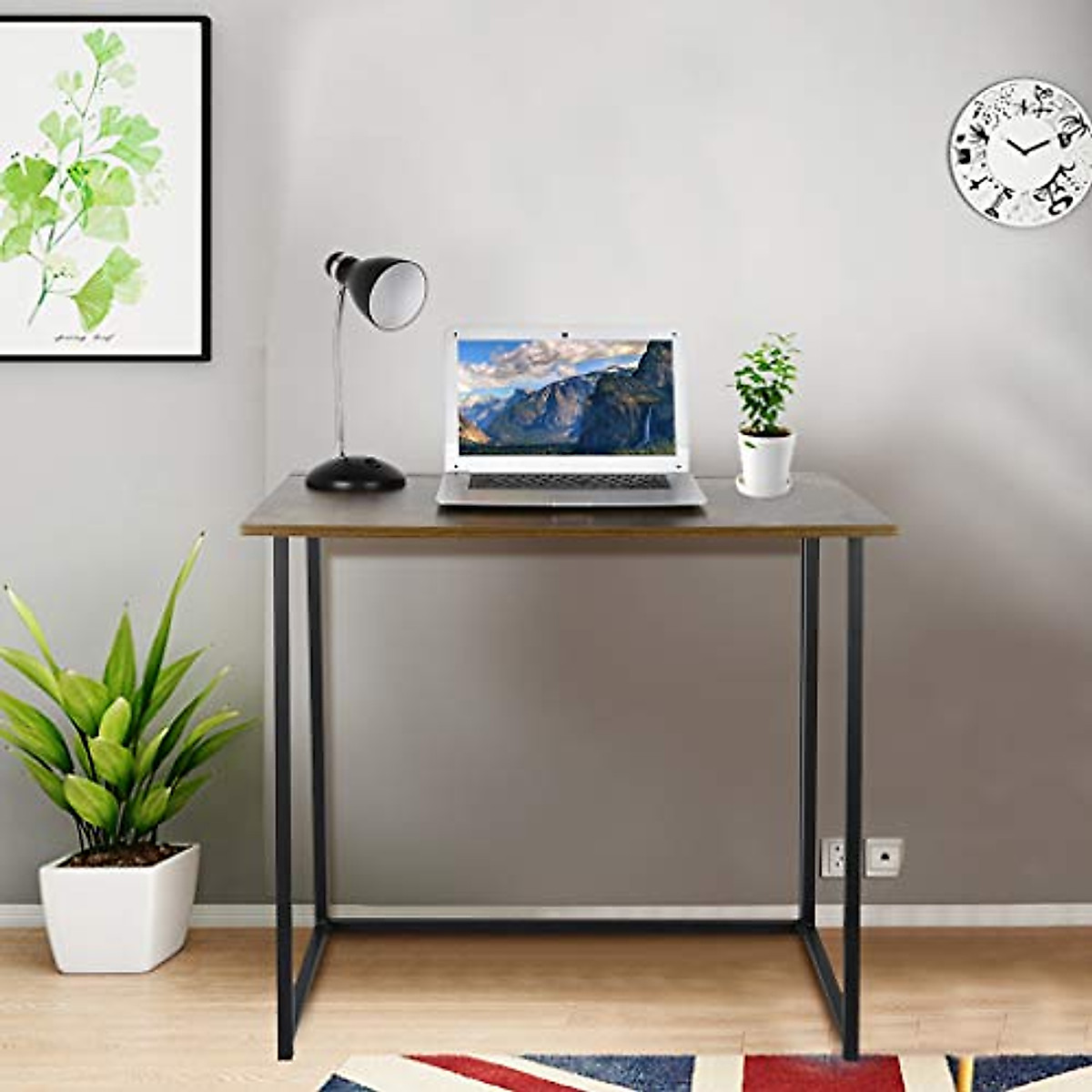 Desktop Home Computer Desk, Modern Simple Office Writing Study PC Laptop Table Multipurpose Workstation with Drawer & Shelves for Bedroom, Living Room, Study Room (US Direct, Vintage)