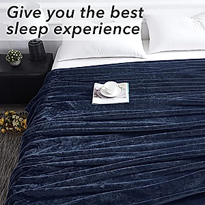 LBRO2M Flannel Fleece Bed Blanket, King Size Super Soft Warm Fuzzy Microfiber Velvet Plush Throw Lightweight Cozy Couch Blankets, All Season Use