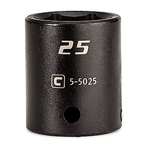 Capri Tools Shallow Impact Socket, 1/2-Inch Drive, 6-Point, Metric (25 mm)