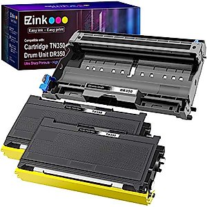 E-Z Ink (TM) Compatible Toner Cartridge Drum Unit Replacements for Brother TN-350 TN350 DR-350 DR350 to use with Intellifax 2820 Intellifax 2920 HL-2070N HL-2040 DCP-7020 (2Toners 1Drum Unit, 3 Pack)
