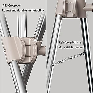 Retractable Heavy Duty Stainless Steel Laundry Drying Racks, Clothes Drying Racks Outdoor, Foldable Portable Space Saving Clothes Drying Rack, 3 Pole Drying Rack,With Sock Clip ( Color : Silver , Size