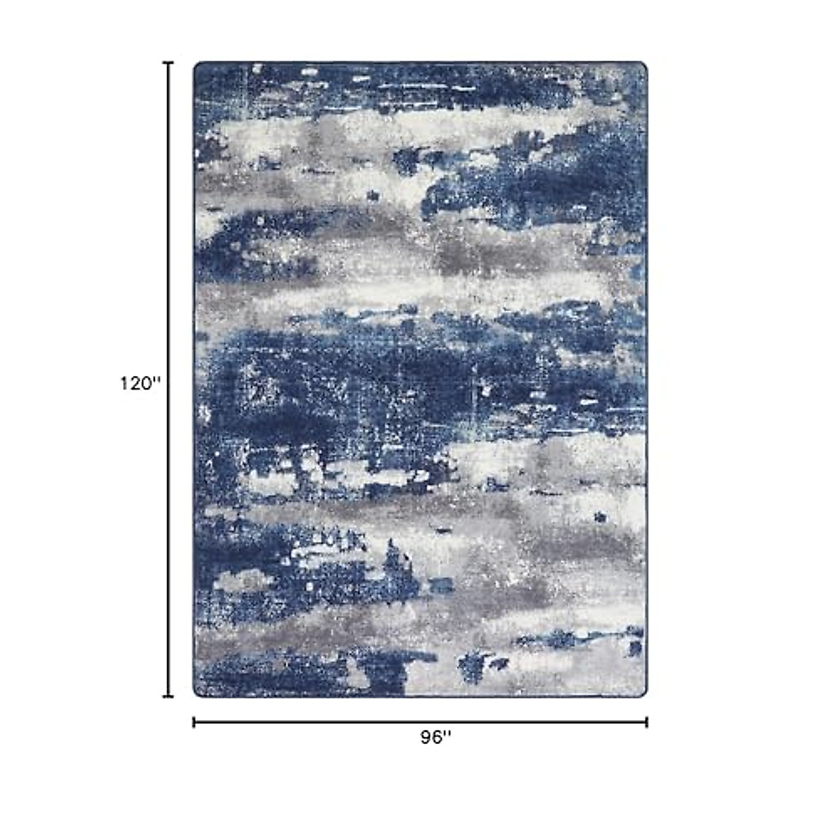 BEIMO Area Rugs for Bedroom Living Room Machine Washable Large Modern Abstract Print Soft Entryway Runner Rug, Non Slip Carpet with Gripper, Blue 8x10