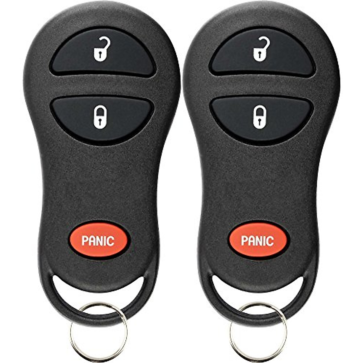 KeylessOption Keyless Entry Remote Control Car Key Fob Replacement for GQ43VT17T, 04686481 (Pack of 2)