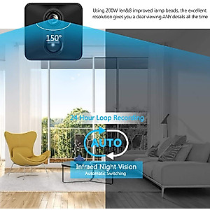 Mini Hidden Camera - Spy Camera PTZ 360° Rotate Left/Right - WiFi HD 1080P Camera PIR 50-Days Standby/Low Power Consumption Motion Detection Video Recorder Night Vision Security Small Cam