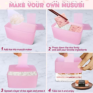 Onigiri Mold, 3 Pack Rice Mold Musubi Maker Kit, Non Stick Spam Musubi Maker Press, Classic Triangle Rice Ball Mold Maker Sushi Mold for Kids Lunch Bento and Home DIY