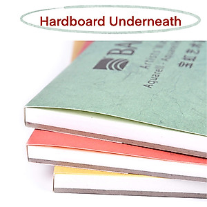 BAOHONG Artists' Watercolor Painting Block, Pack of 2, 40 Sheets 100% Cotton, Acid-Free, 140LB/300GSM, Cold Press Textured, Ideal for Watercolor Techniques, Colored Pencil and Pastel