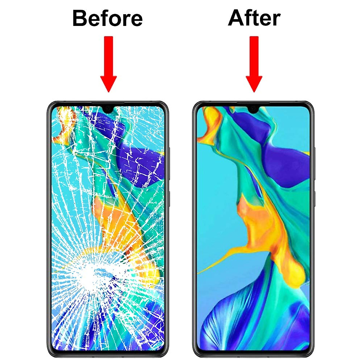 MMOBIEL Front Glass Repair Kit Compatible with Huawei P30 Pro - 6.47 inch 2019 - Lens Screen Replacement Repair Kit - Incl. Toolkit - Black