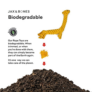 Jax & Bones Dog Rope Toy for Gentle Chewers - 16" Pull Toy for Dogs - Jumbo Tug of War Toy for All Breeds | Brent The Brontosaurus