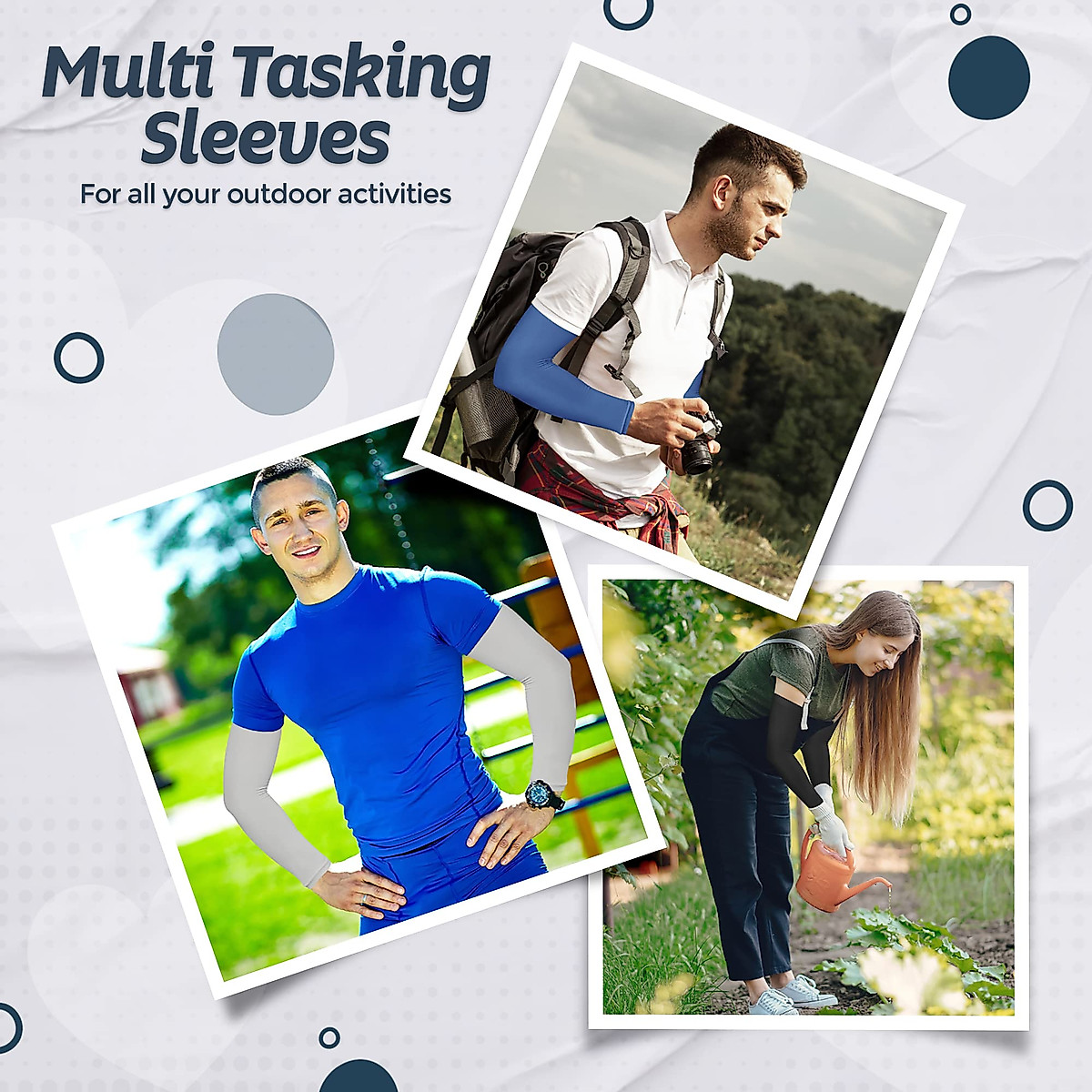 KUHNMARVIN 2 Pairs Arm Sleeves Compression UV Protection Cooling Sun Sleeves Tattoo Cover Up Basketball Arm Sleeves Football Volleyball Sleeve Softball Pickleball (Black)