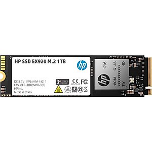 HP EX920 M.2 1TB PCIe 3.1 X4 Nvme 3D TLC NAND Internal Solid State Drive (SSD) Max 3200 Mbps 2Yy47Aa#ABC