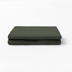 2-Pack Stretch Pillow Cases - Jersey Knit & Envelope Closure Pillowcases with Ultra Soft T-Shirt Like Polyester Blend - Suitable for Queen or Standard Size Set of 2, Dark Olive