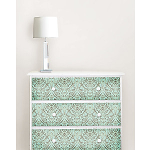 NuWallpaper NU2079 Nomad Damask Peel & Stick Wallpaper, Blue